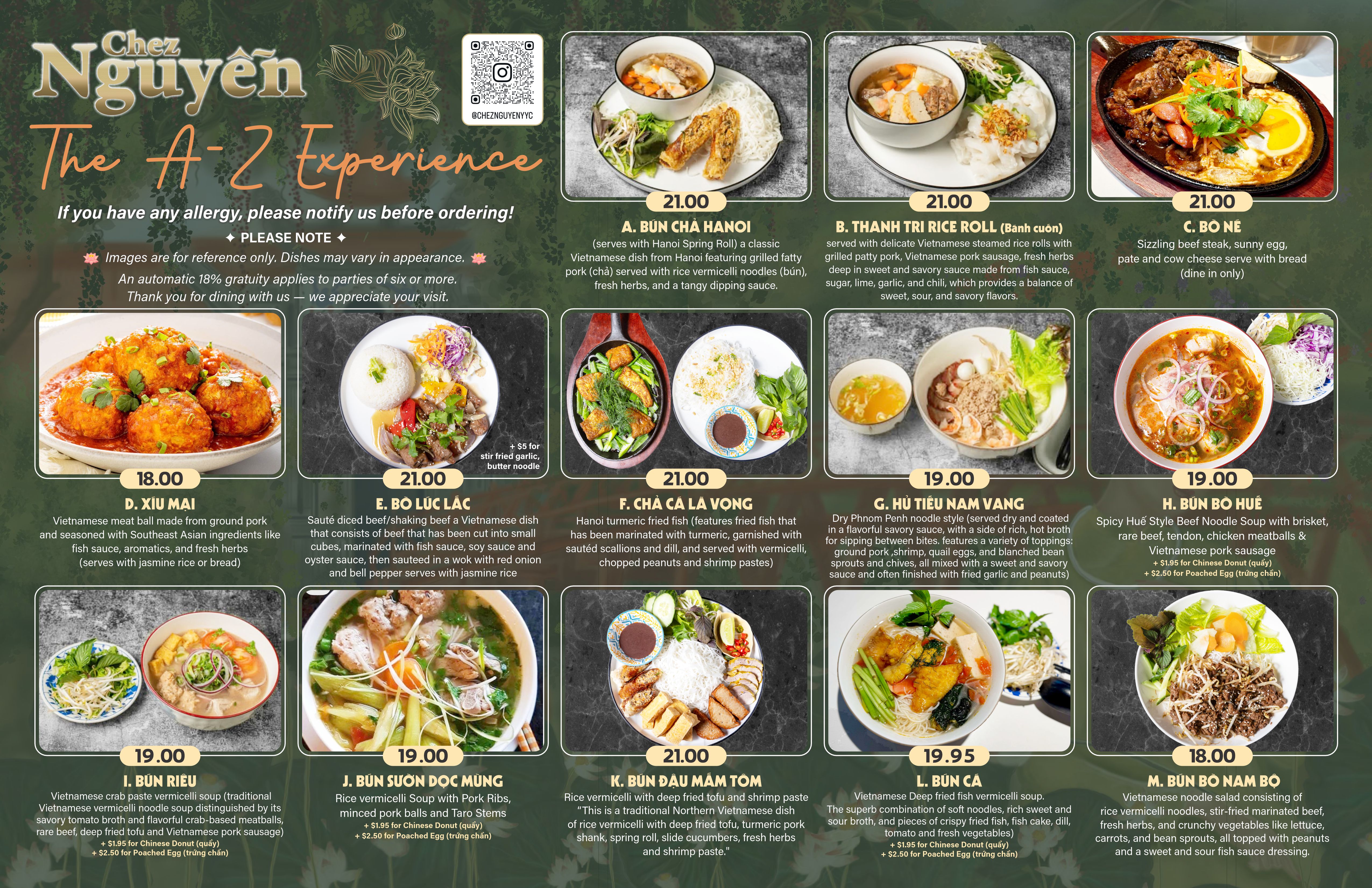 Menu - Chez Nguyễn - Authentic Vietnamese Kitchen & Bar